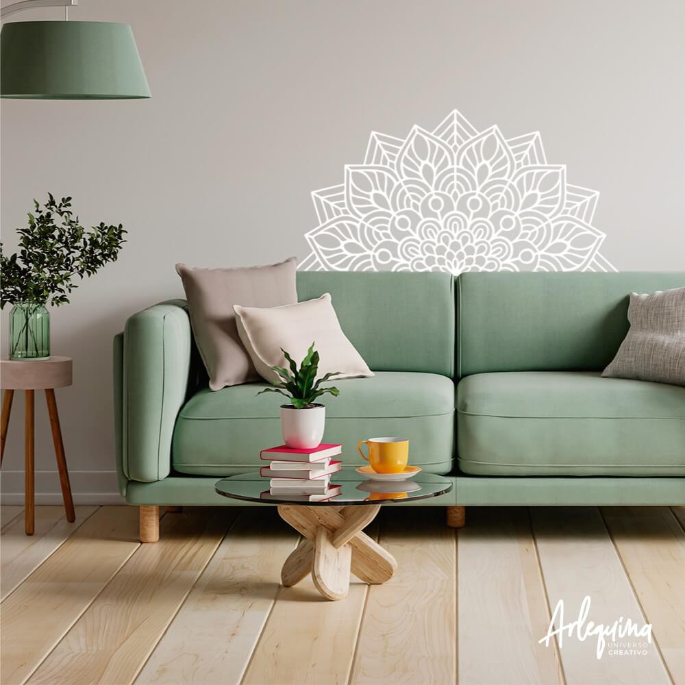 Diseño Medio Mandala - Vinilo Decorativo Pared