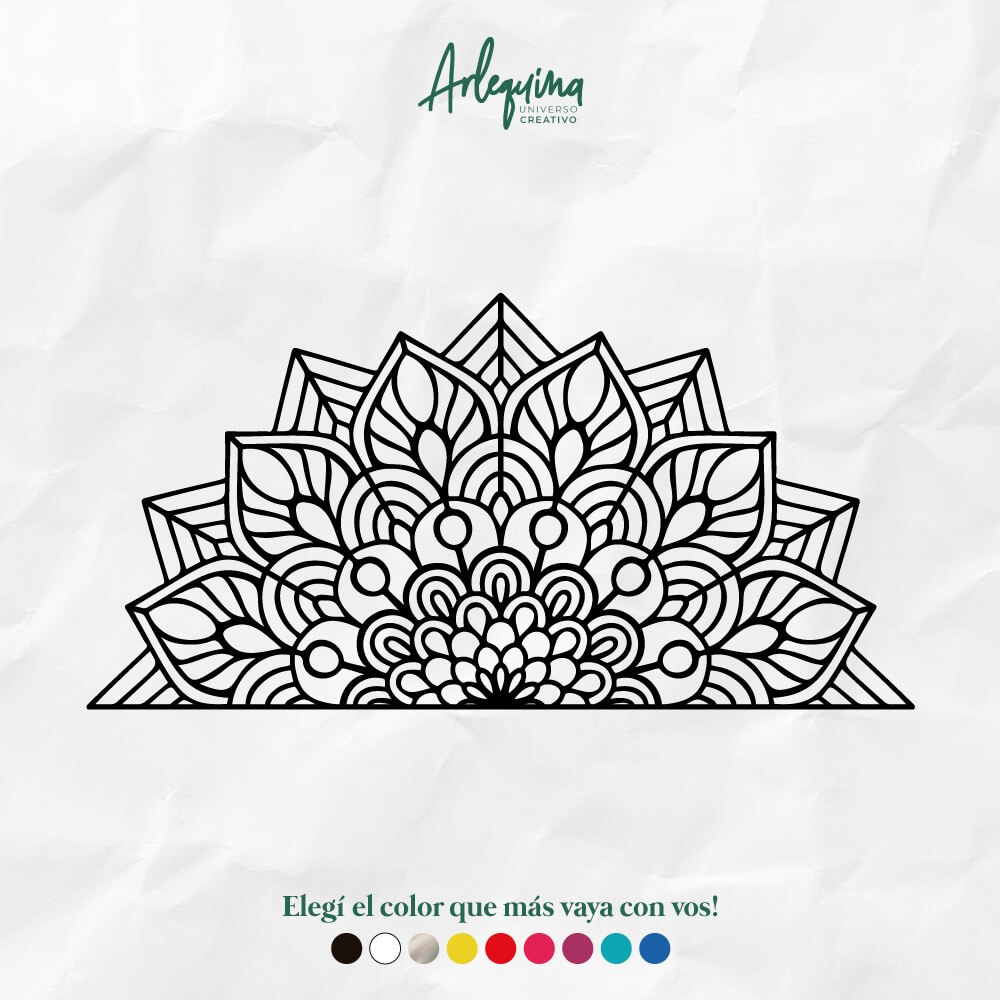 Diseño Medio Mandala - Vinilo Decorativo Pared